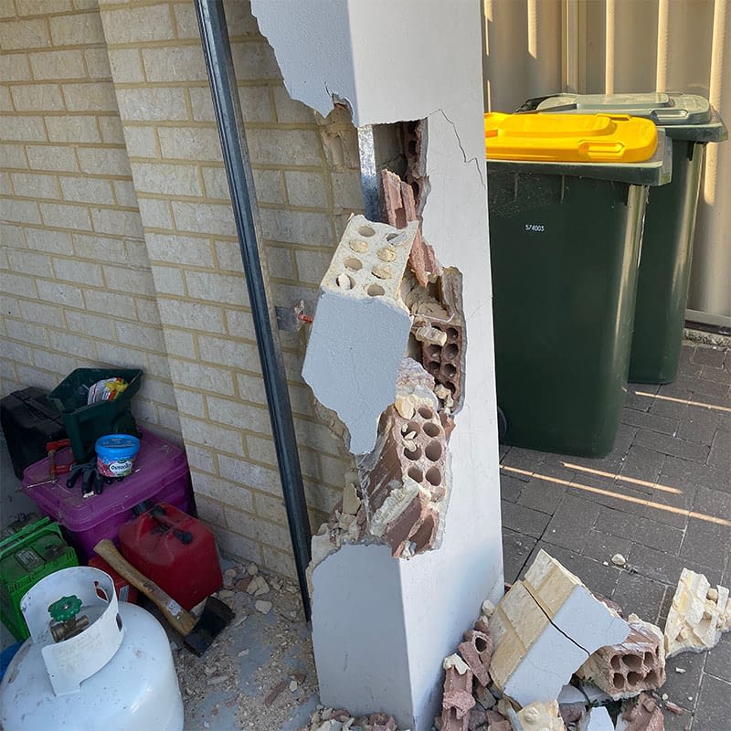 Garage Vehicle Damage - Recent Project Butler | Halls Construction