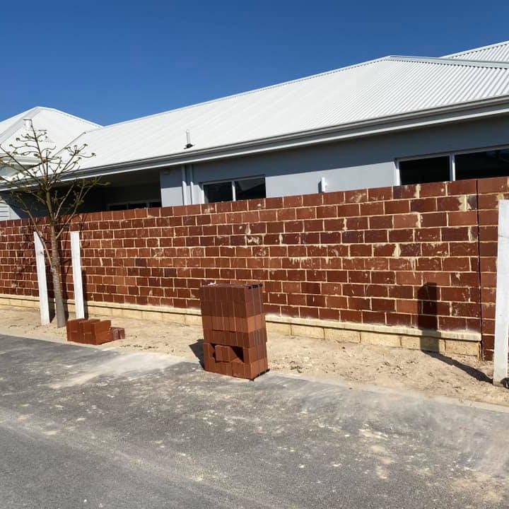 Brick & Rendered Boundary Wall with Backing Piers | Halls Construction