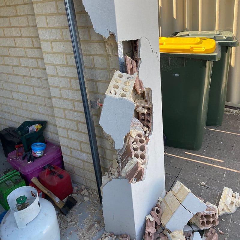 Garage Vehicle Damage - Recent Project Butler | Halls Construction